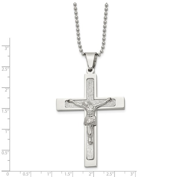 Chisel | Jewelry | Chisel Stainless Steel Laser Cut Crucifix Pendant W ...